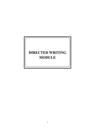 O level directed writing notes | PDF