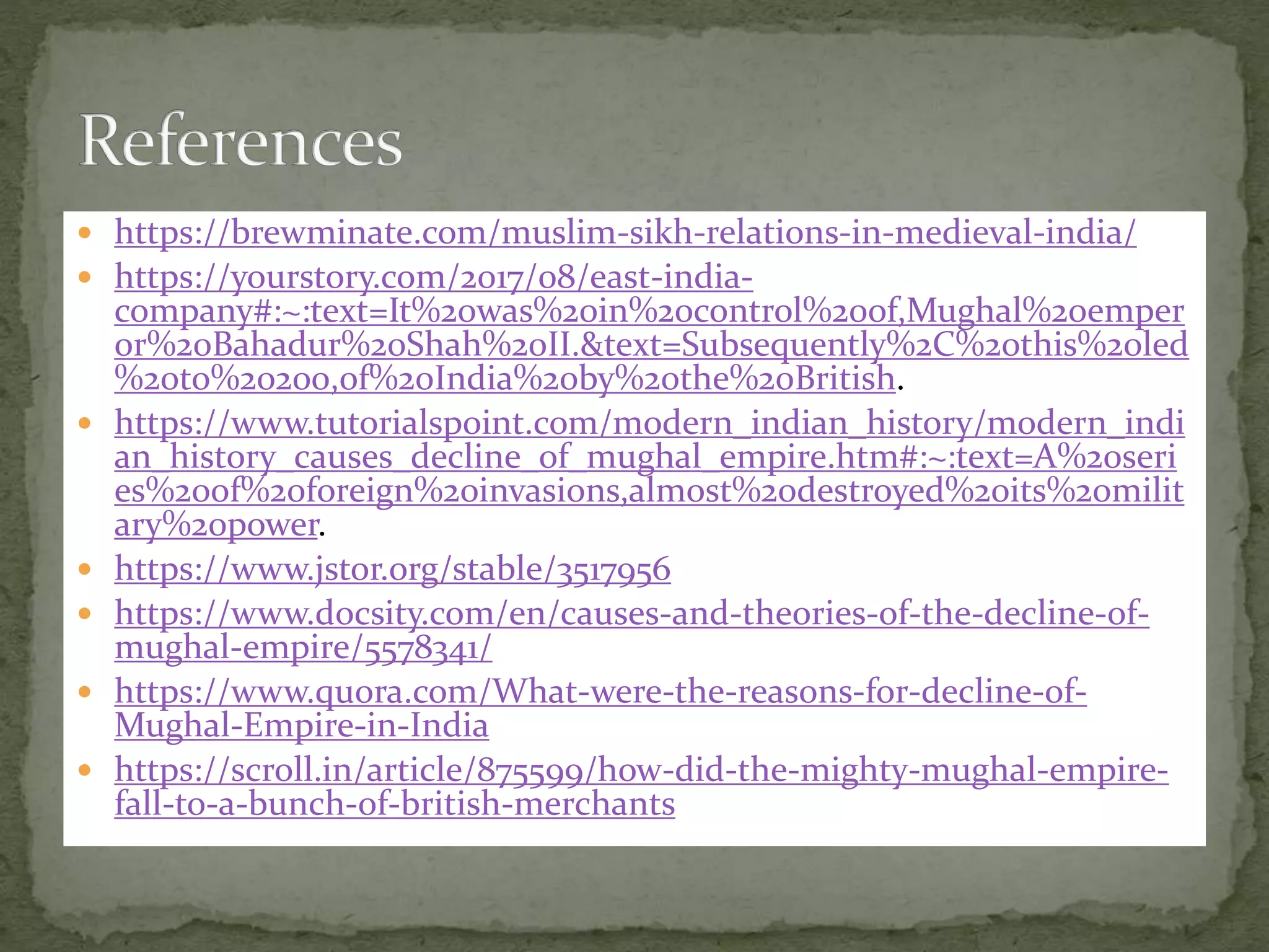 O level history decline of the mughal empire | PPTX