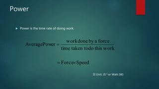 O level work energy and power | PPT