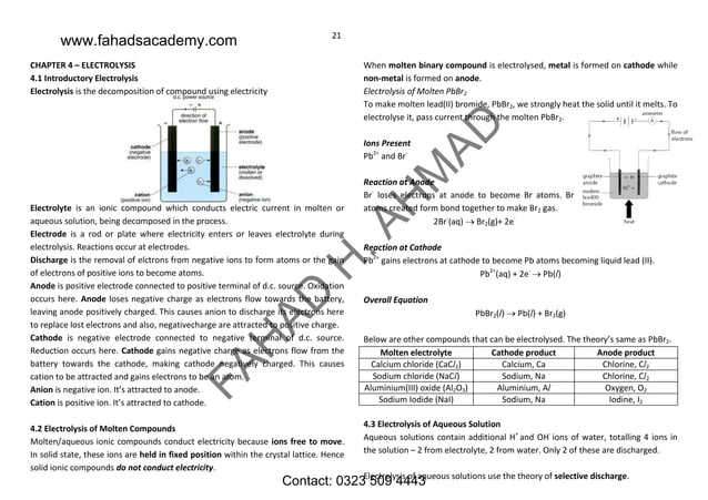 O'Levels Chemistry Notes (GCE and IGCSE) | PDF