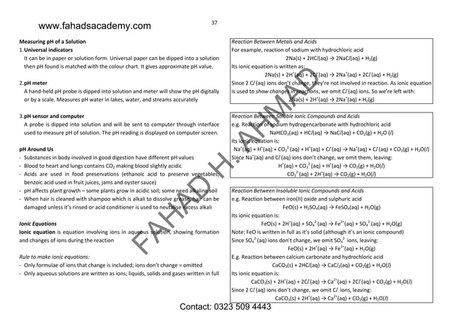 O'Levels Chemistry Notes (GCE and IGCSE) | PDF