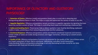 Human Physiology: Olfactory and gustatory | PDF