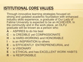 OLFU MISSION,VISSION, HISTORY AND CORE VALUES.pptx