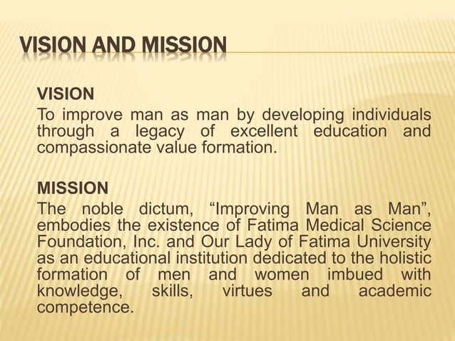 OLFU MISSION,VISSION, HISTORY AND CORE VALUES.pptx | Professional ...