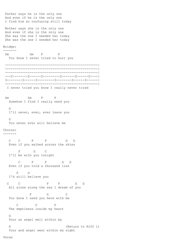 Olga Guitar Chords And Tablature (S) | PDF