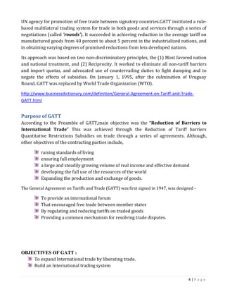 GATT Agreements | DOCX | Commodities | Economy