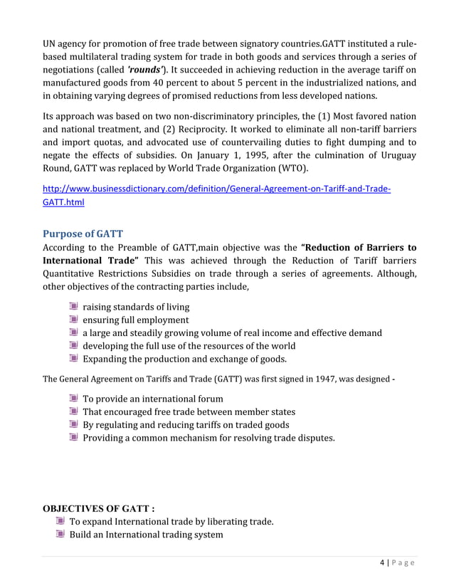 GATT Agreements | DOCX | Commodities | Economy