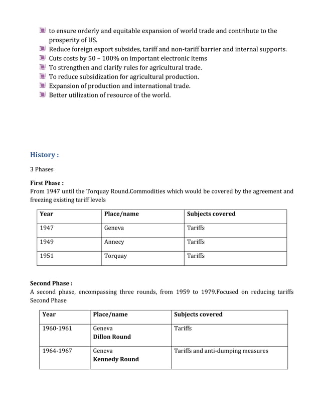 GATT Agreements | DOCX | Commodities | Economy