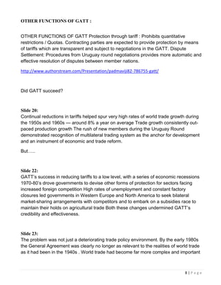 GATT Agreements | DOCX | Commodities | Economy