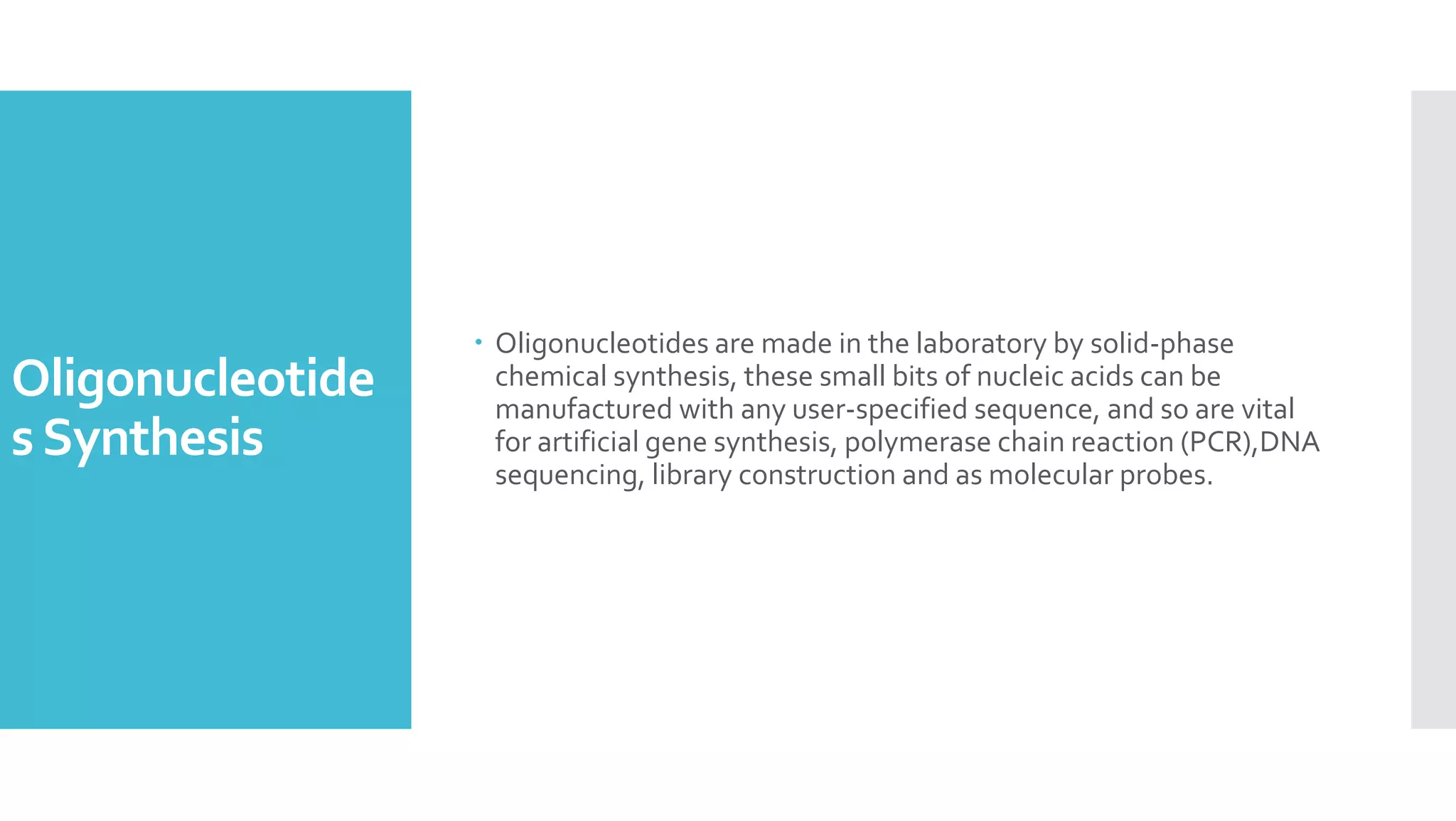 Oligo nucleotide synthesis | PPTX