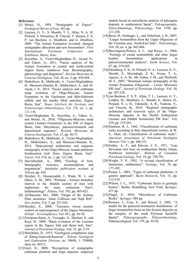 Oligocene ramp system (asmari formation) in the west of fars province ...
