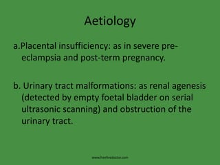 Oligohydramnios | PPTX
