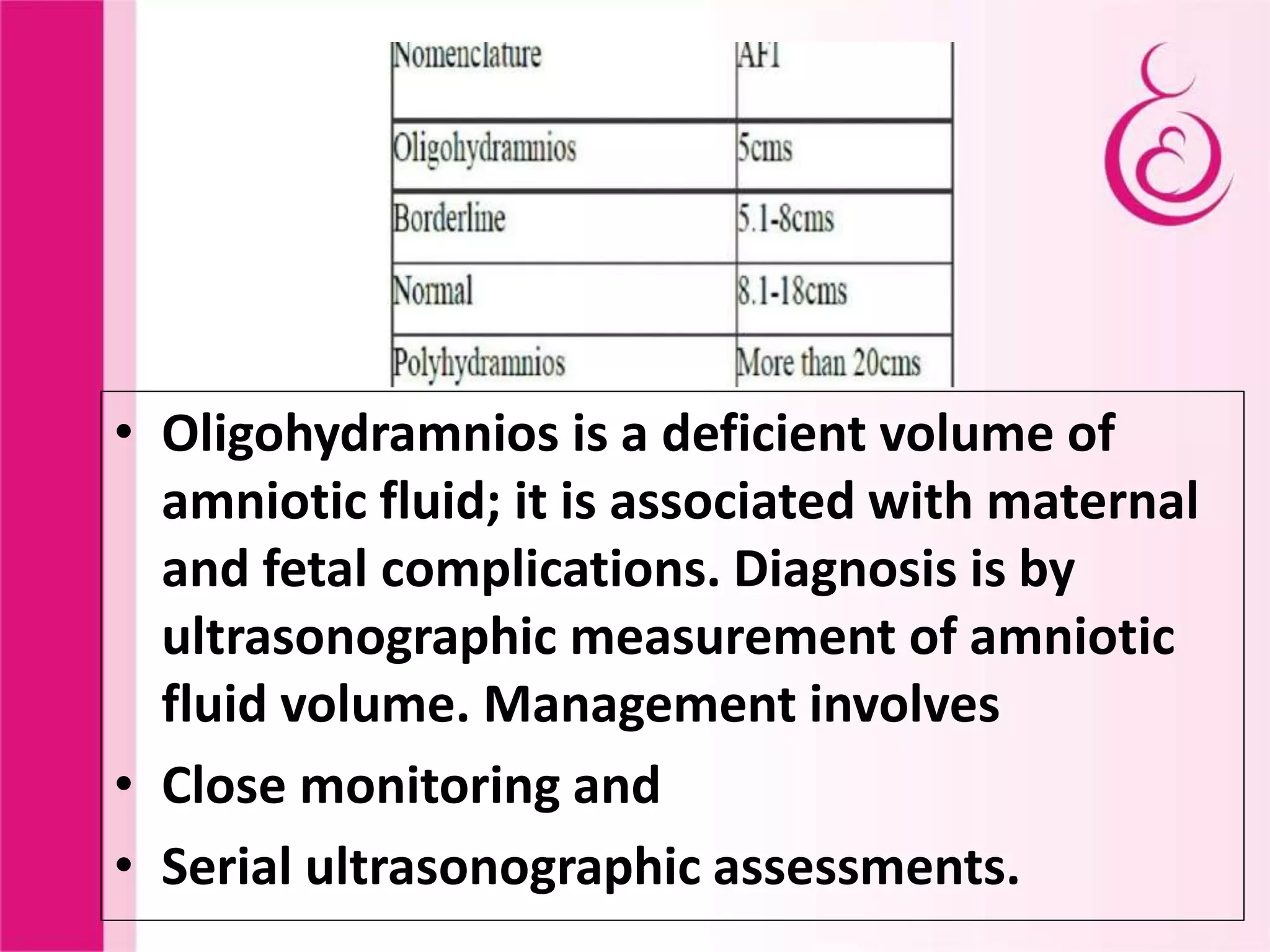 Oligohydramnios by dr alka mukherjee dr apurva mukherjee nagpur m.s. | PPTX
