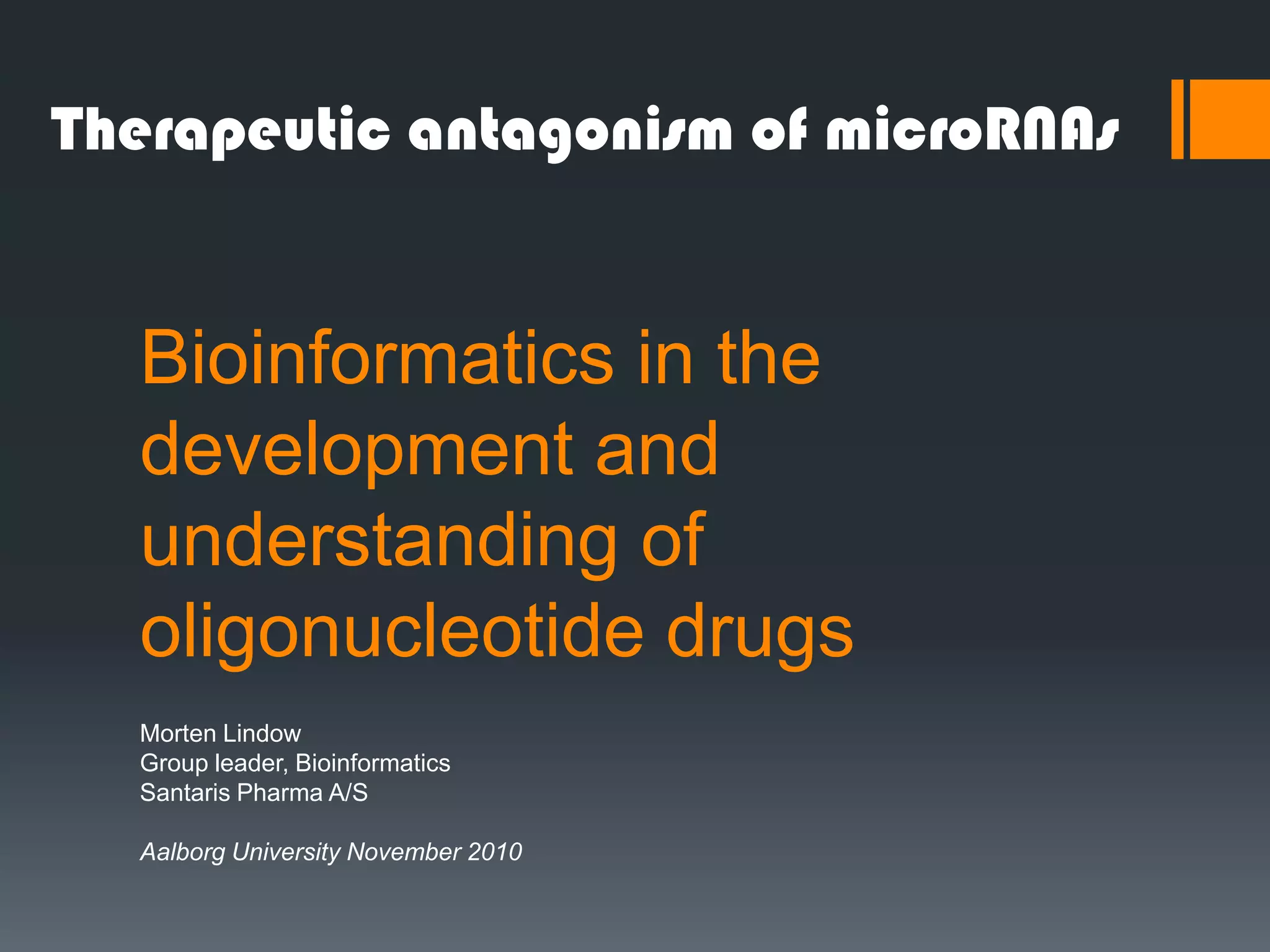Oligoinformatics And Drug Development | PPT