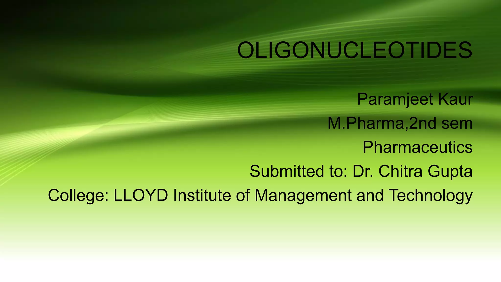 Oligonucleotides | PDF
