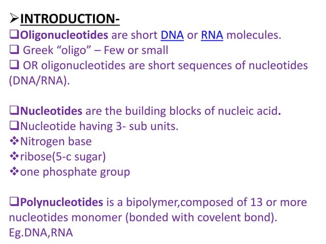 Oligonucleotides,Aptamers,Antisence oligonucleosides ppt | PPTX
