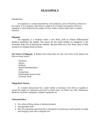 Oligopoly Assignment | DOC