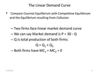 Oligopoly Lecture Notes (Economics) | PPTX