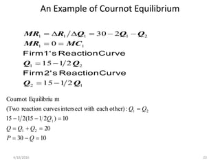 Oligopoly Lecture Notes (Economics) | PPTX