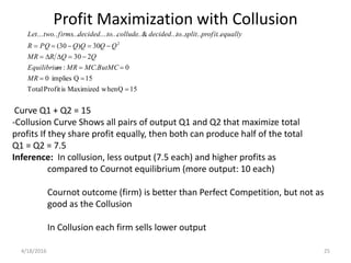 Oligopoly Lecture Notes (Economics) | PPTX