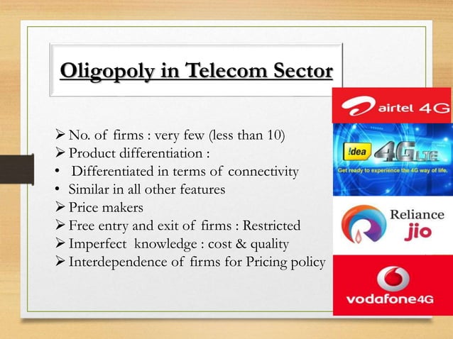 Oligopoly in telecom sector in india