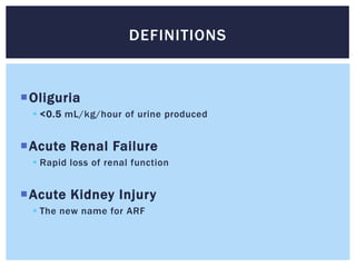 Oliguria n.sunderland | PPTX