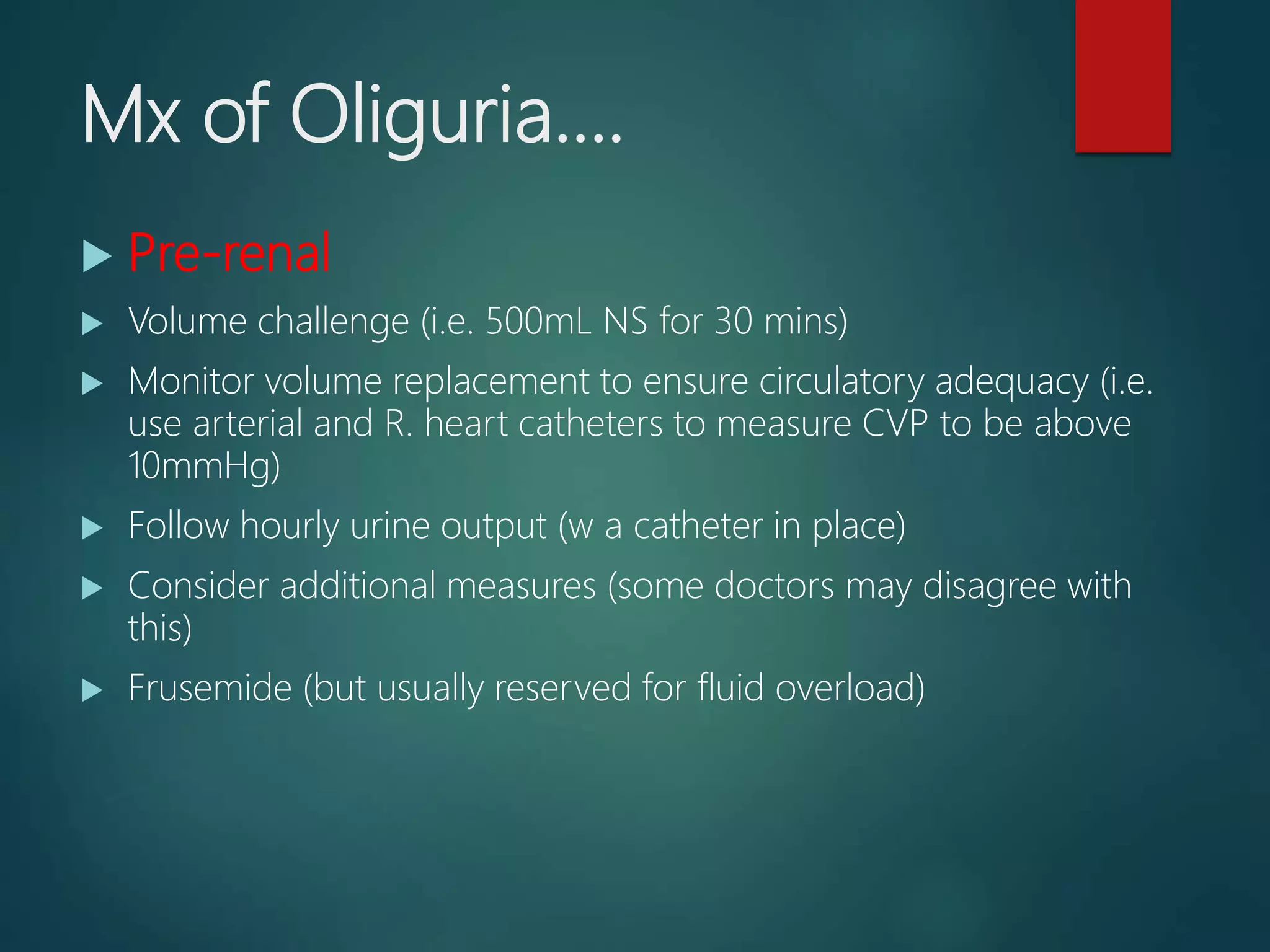 Oliguria and anuria | PPTX