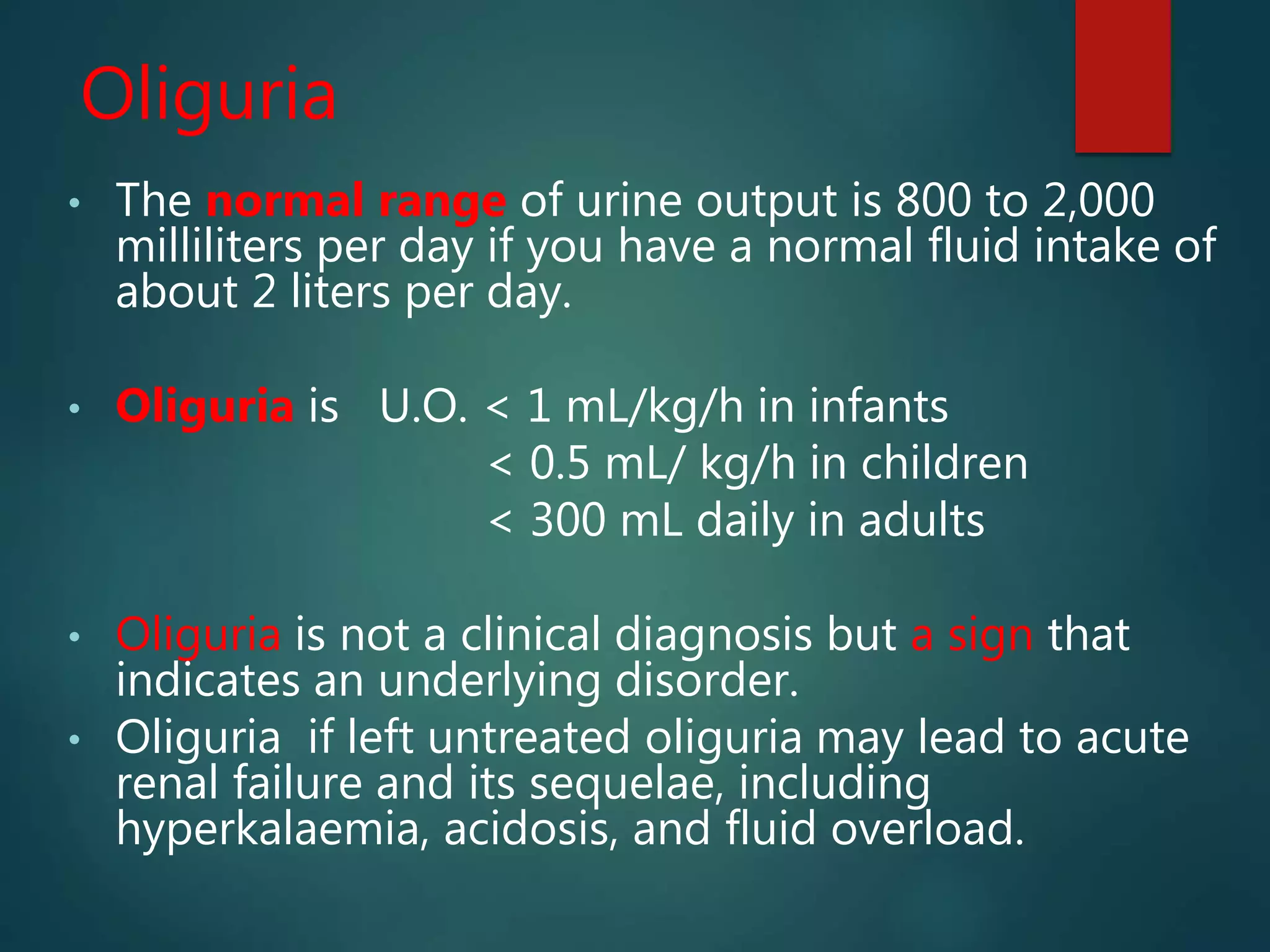 Oliguria and anuria | PPTX | Lung and Respiratory Health | Diseases and ...