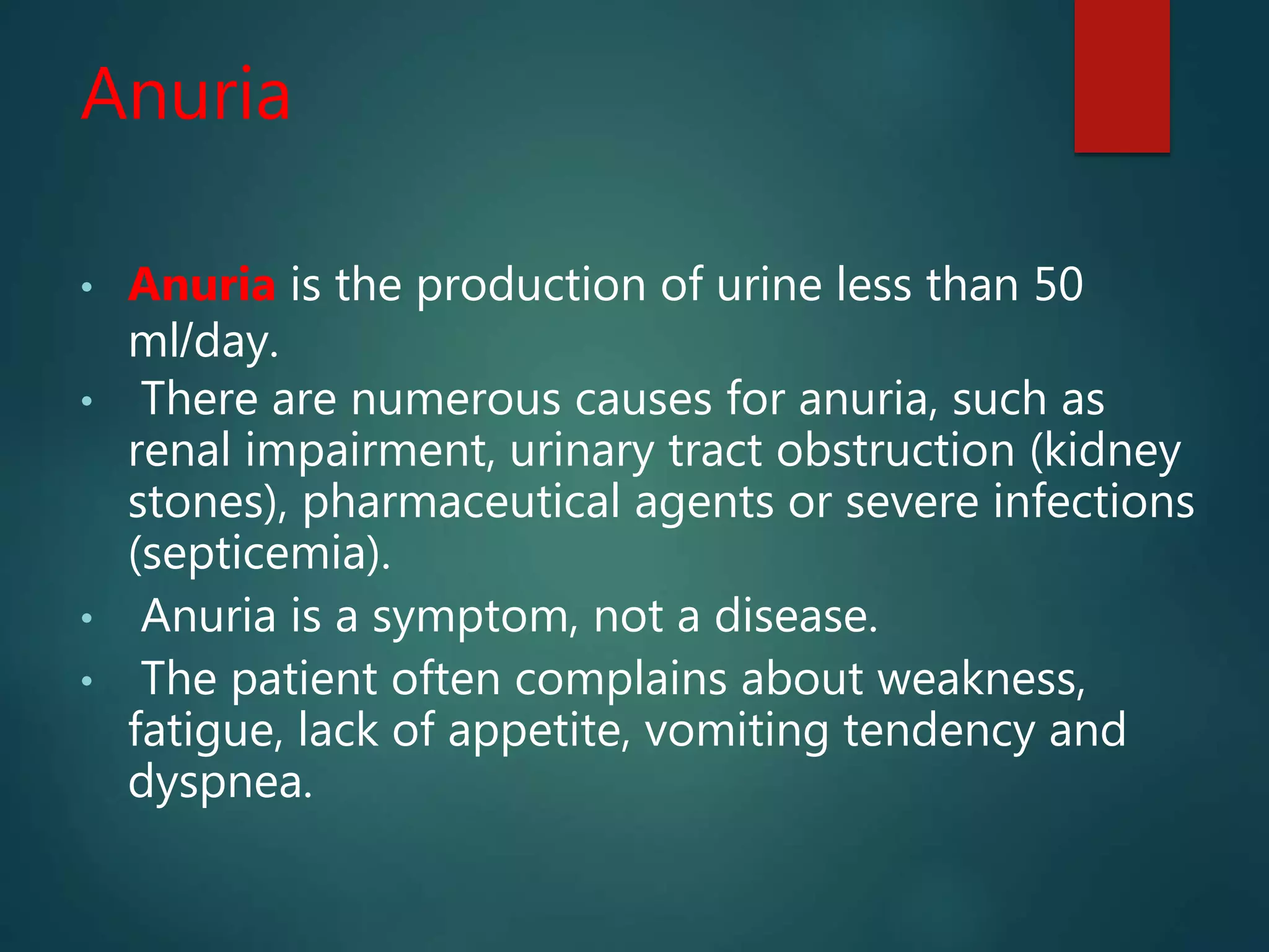 Oliguria and anuria | PPTX | Lung and Respiratory Health | Diseases and ...