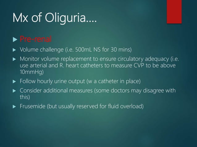 Oliguria and anuria | PPTX | Lung and Respiratory Health | Diseases and ...