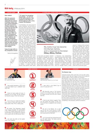The Olympic Village Newspaper | PDF