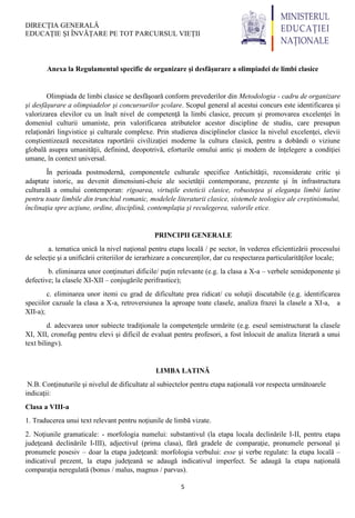 Olimpiada limbi clasice (latina + greaca veche) | PDF