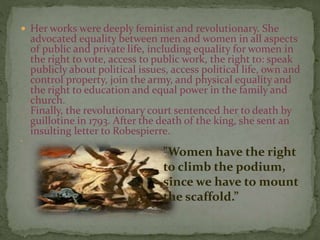 Olimpia de gouges | PPTX | Family and Relationships