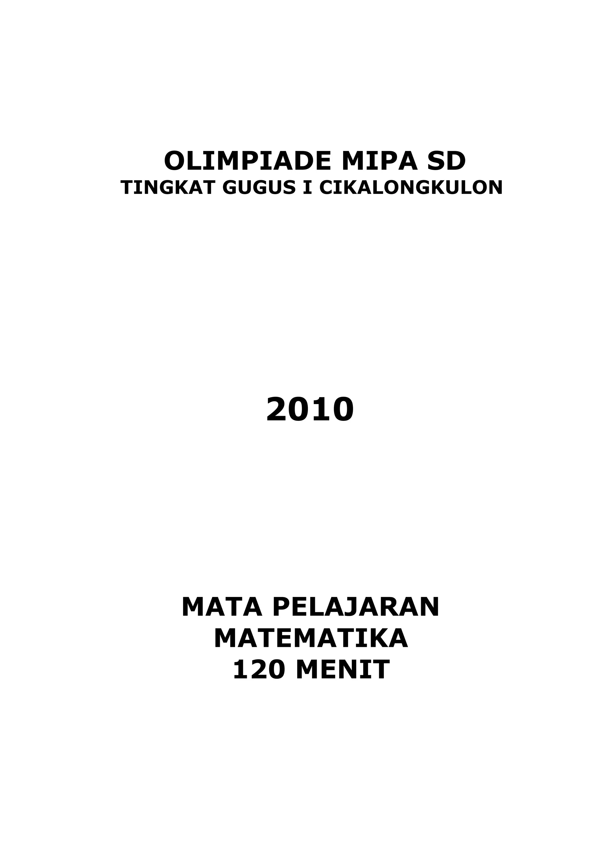 Olimpiade mipa sd | PDF