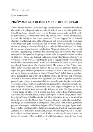 OLIMPI SHQIPTAR liber nga Flori BRUQI | PDF