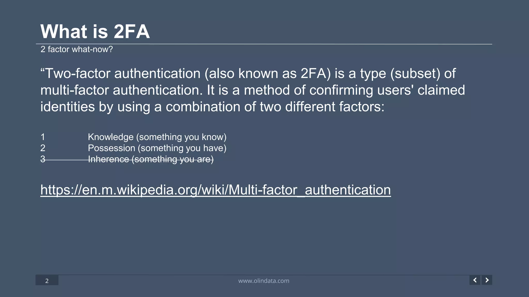 Introduction to 2FA on AWS | PPTX
