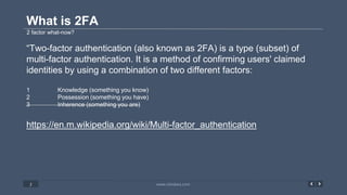 Introduction to 2FA on AWS | PPTX