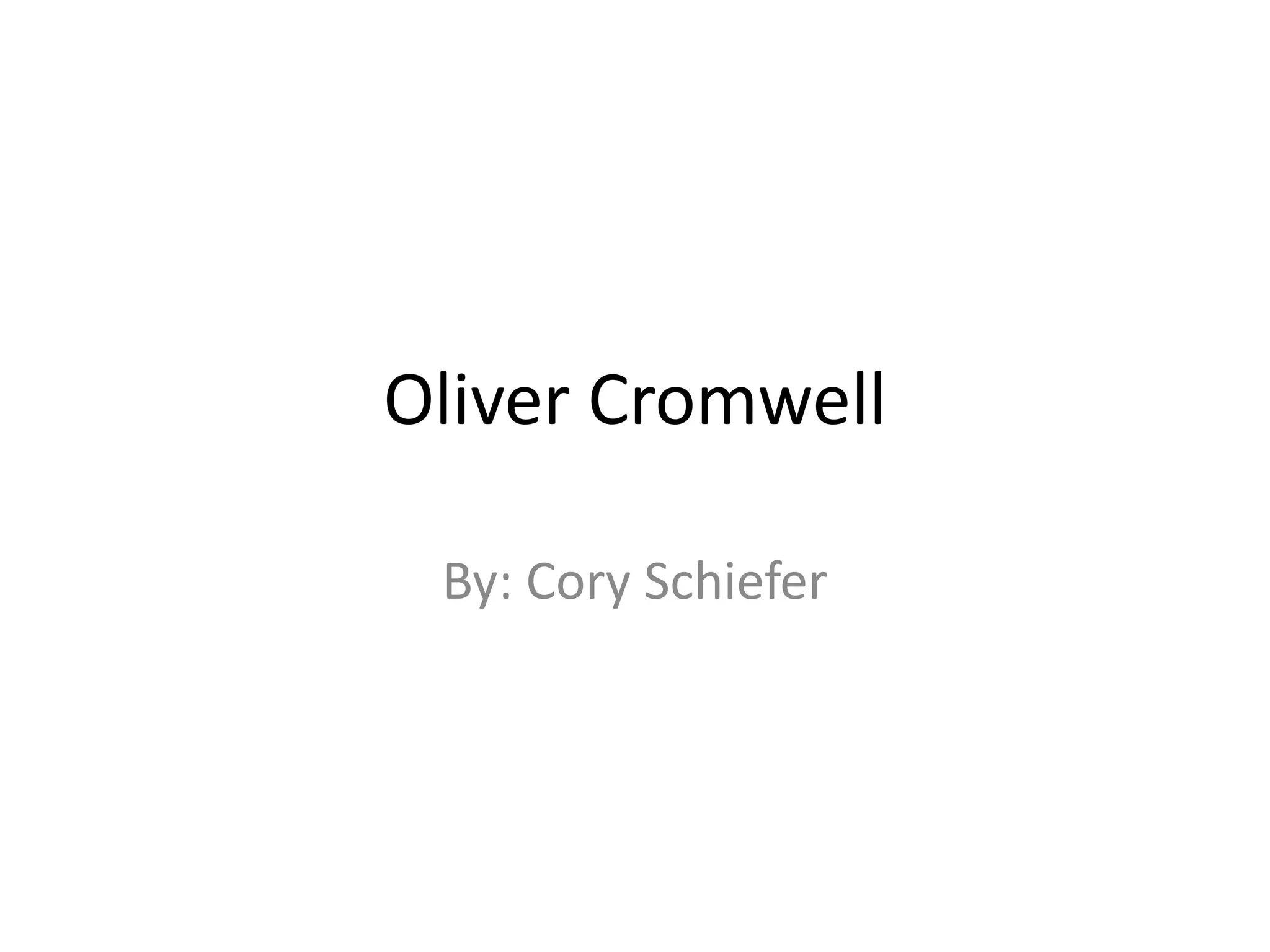 Oliver Cromwell | PDF