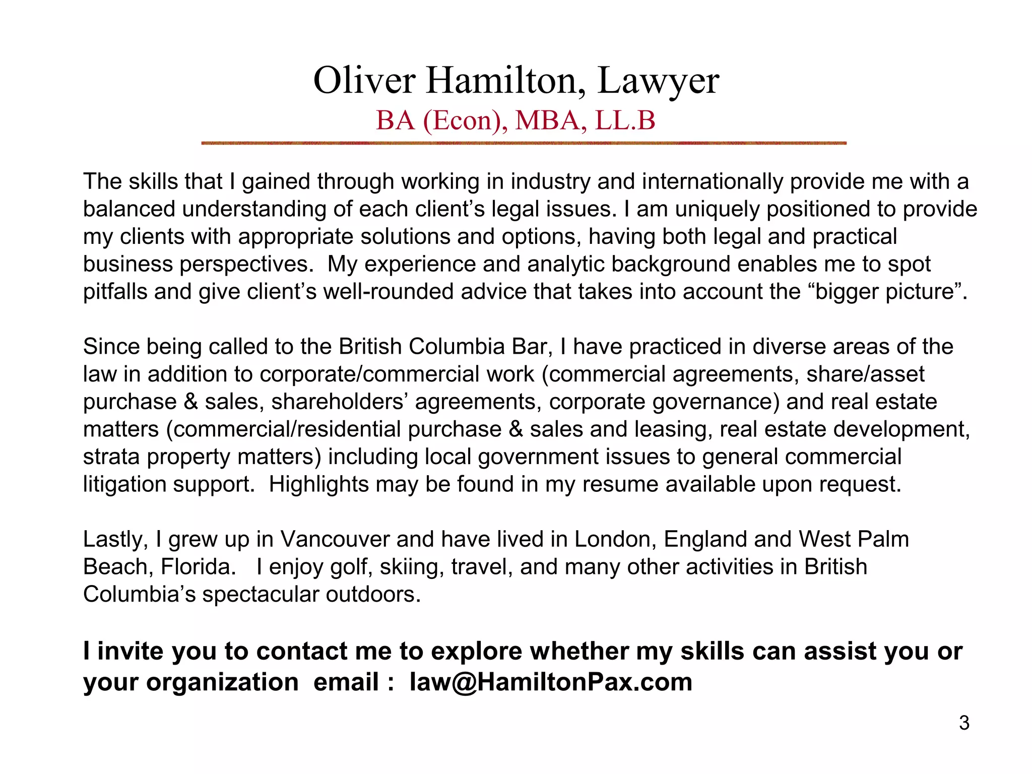 Oliver Hamilton | PPT