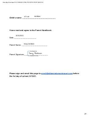 Oliver heckman emm parent handbook signed | PDF