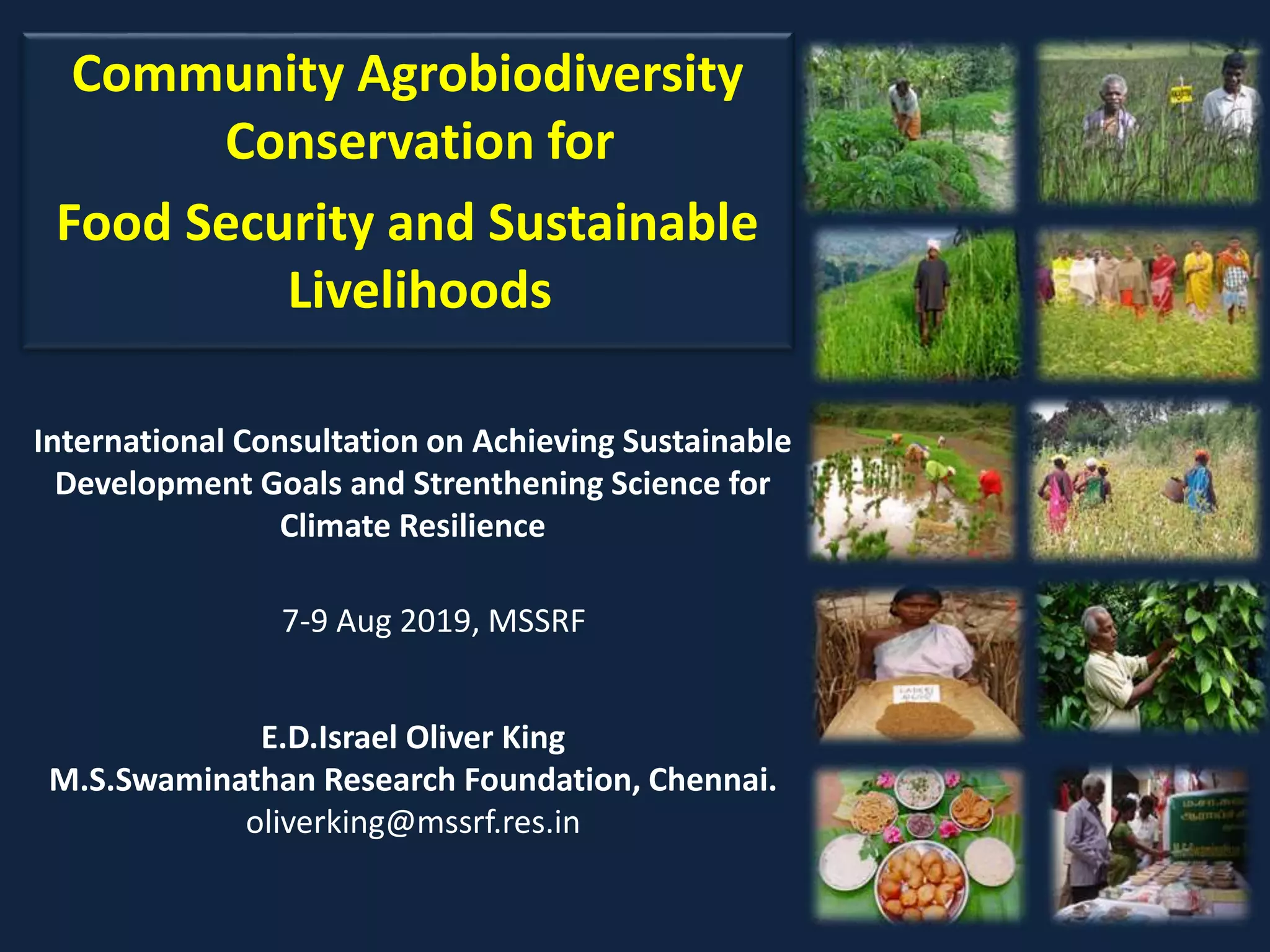 Community Agrobiodiversity Conservation for Food Security and Sustainable Livelihoods | PPTX