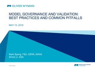 Model Governance and Validation: Best Practices and Common Pitfalls | PPT