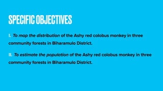Population and Distribution of the Ashy Red Colobus Monkey | PDF