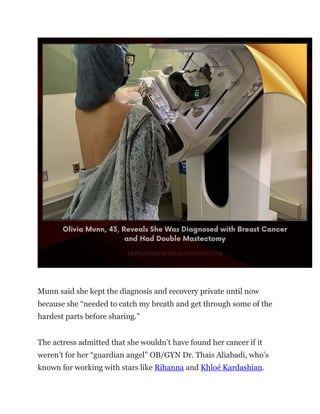 Olivia Munn, 43, Reveals She Was Diagnosed with Breast Cancer and Had ...