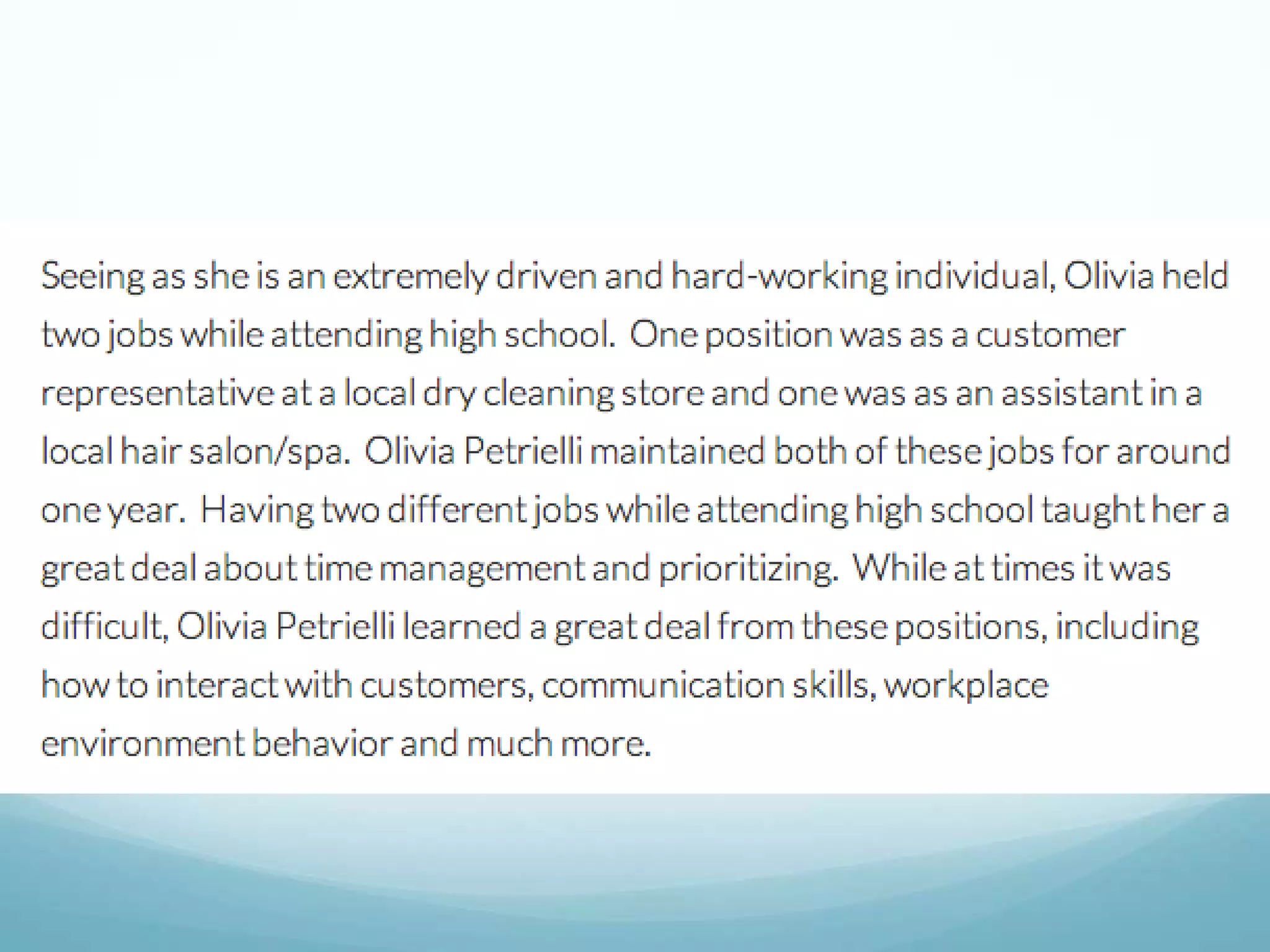 Meet Olivia Petrielli | PPT