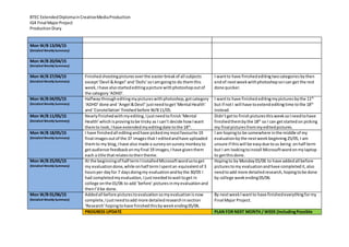 Olivia singleton fmp diary main | PPT