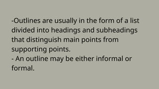 Writing an outline and its types. How to write an outline | PPTX