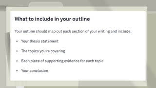 Writing an outline and its types. How to write an outline | PPT