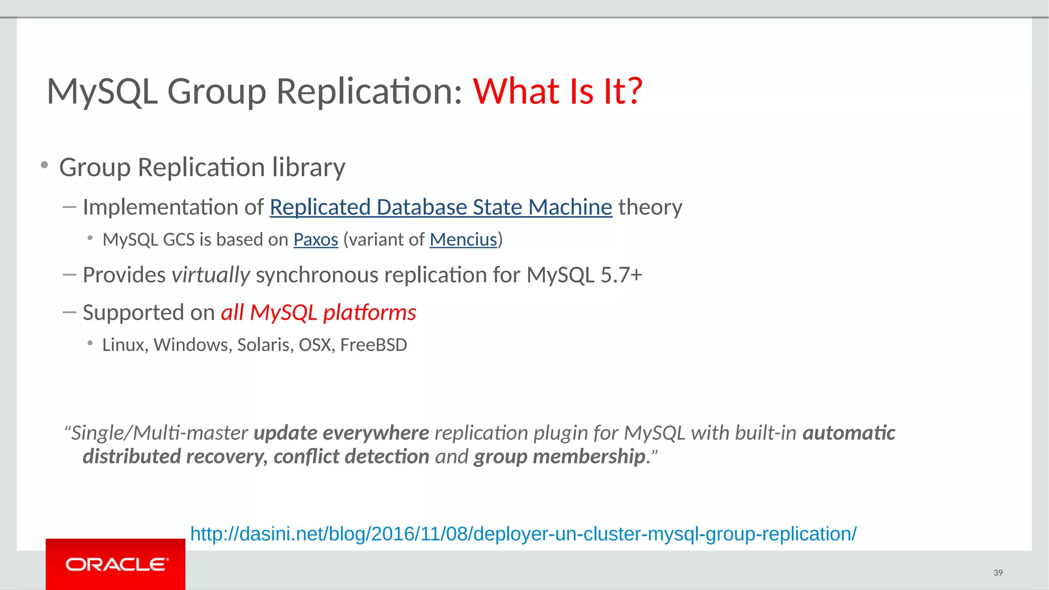 MySQL InnoDB Cluster - A complete High Availability solution for MySQL | PDF