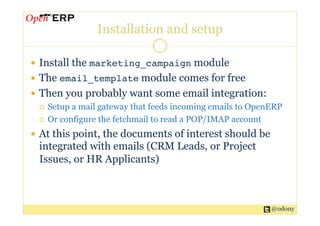 OpenERP - Managing marketing campaigns with OpenERP | PDF